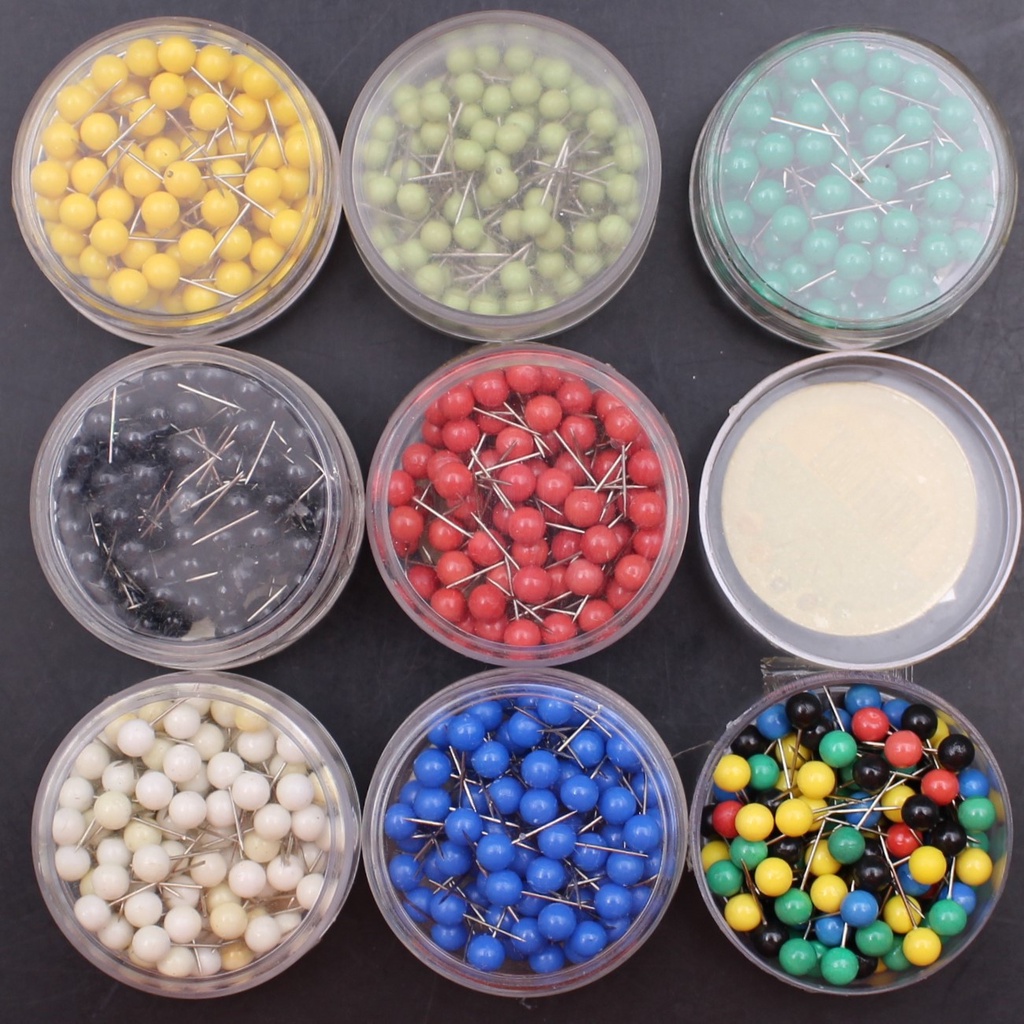 Miki Map Pin 6mm (Mix Color / Blue/ Green/ Black/ Yellow/ Red) | Shopee ...