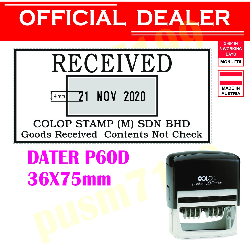 COLOP DATER ROUND & RECTANGULAR - COP TARIKH BULAT SEGI EMPAT TEPAT ...