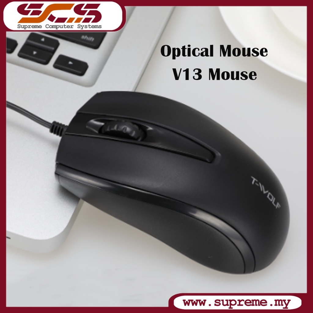 V13 USB Wired Stylish Optical Mouse | Shopee Malaysia