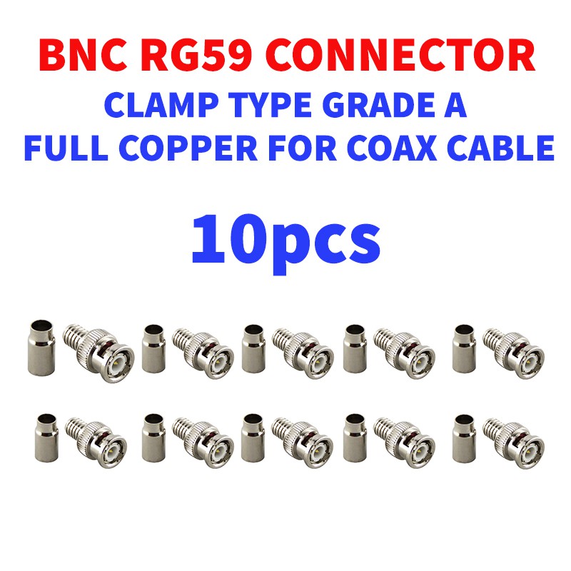 BNC RG59 Crimp CCTV Connector for Coax Cable ( Grade A ) | Shopee Malaysia