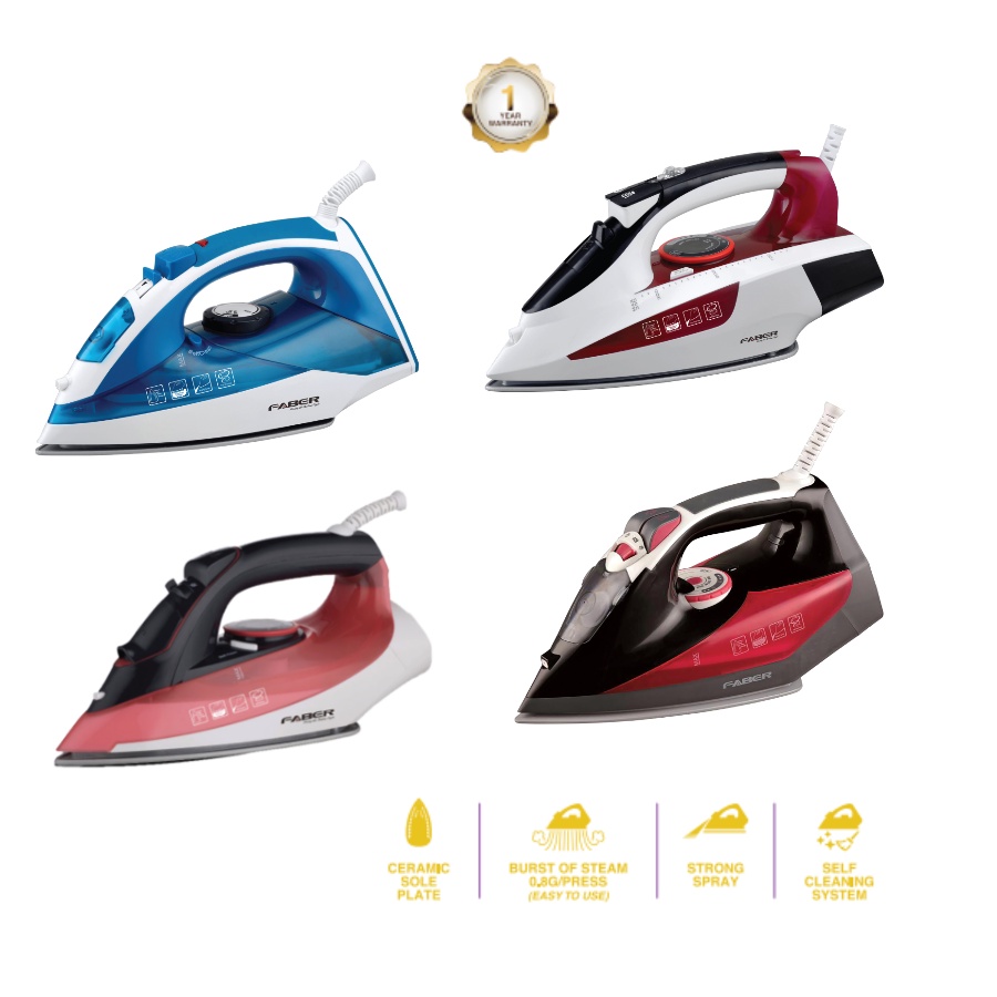 ORIGINAL SIRIM STEAM IRON WITH 1YEAR WARRANTY 2-3 DAYS DELIVERY FABER ...