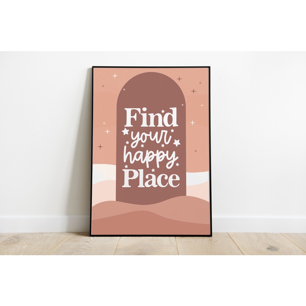 Find Your Happy Place Wall Art Poster Print Motivational Quote Kata ...