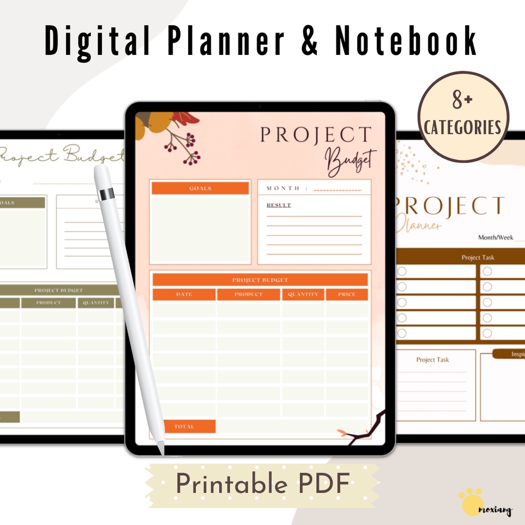 2022 Digital Planner Project Budget Results Progress Planner Tracker ...
