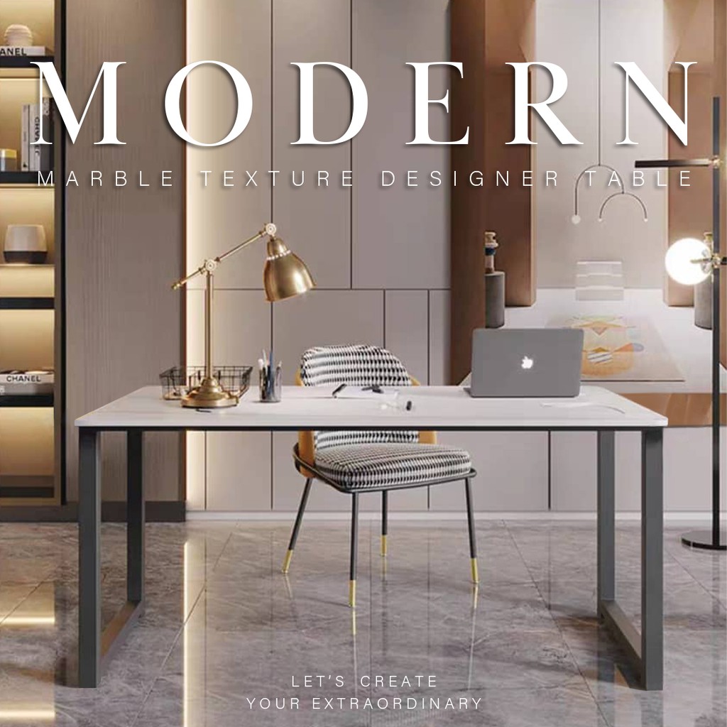 KENZZO :180CM EXTRA LARGE & STRONG MARBLE Texture Study Table/ Office ...