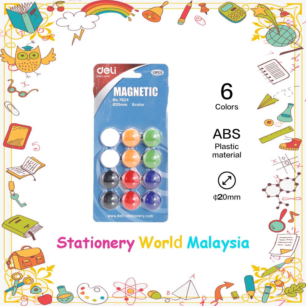 SWM Deli Magnetic Button Whiteboard Magnet ABS Material Φ20mm Magnet ...
