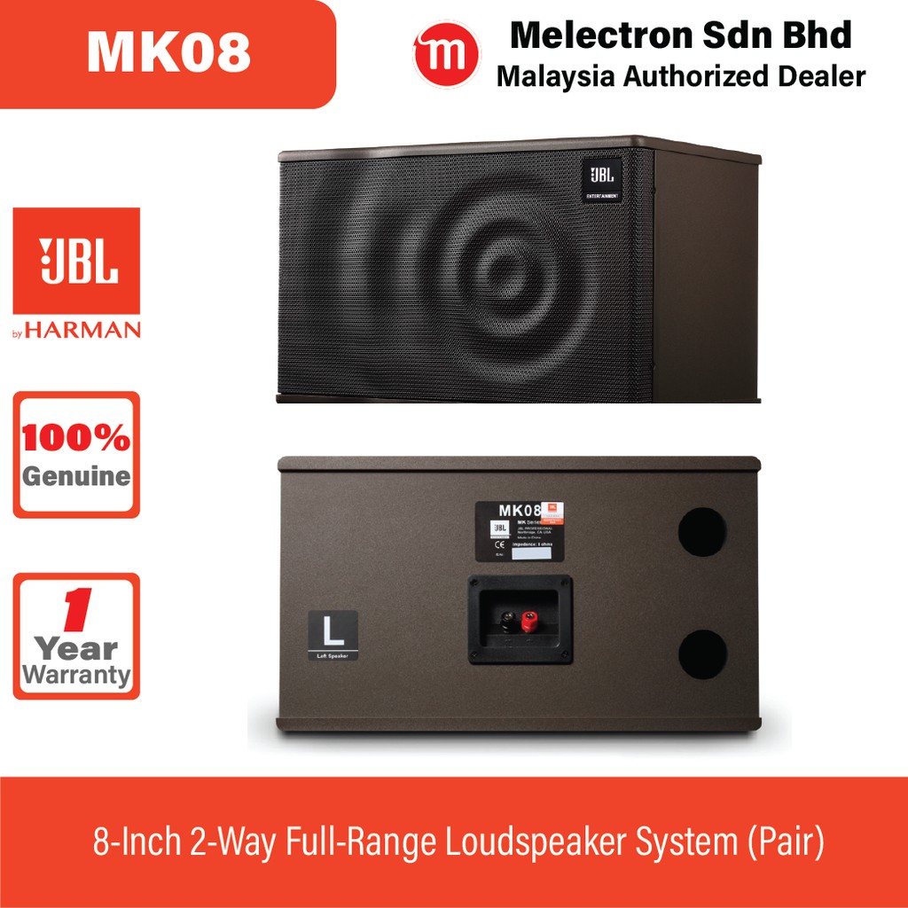 JBL MK08 8-Inch 2-Way Full-Range Loudspeaker System (Pair) | Shopee ...