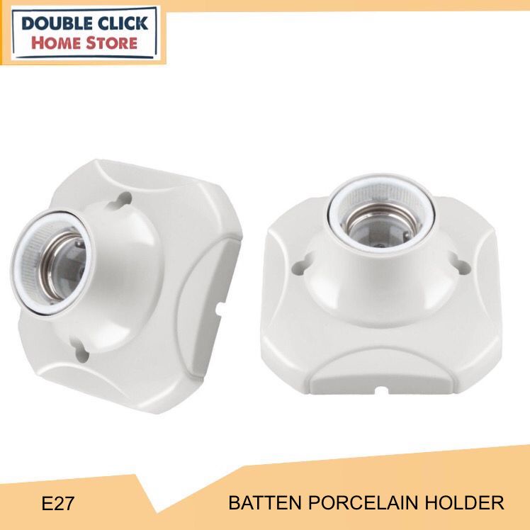 E27 Porcelain Batten Lamp Holder With Base Socket Light Bulb Holder | Shopee Malaysia