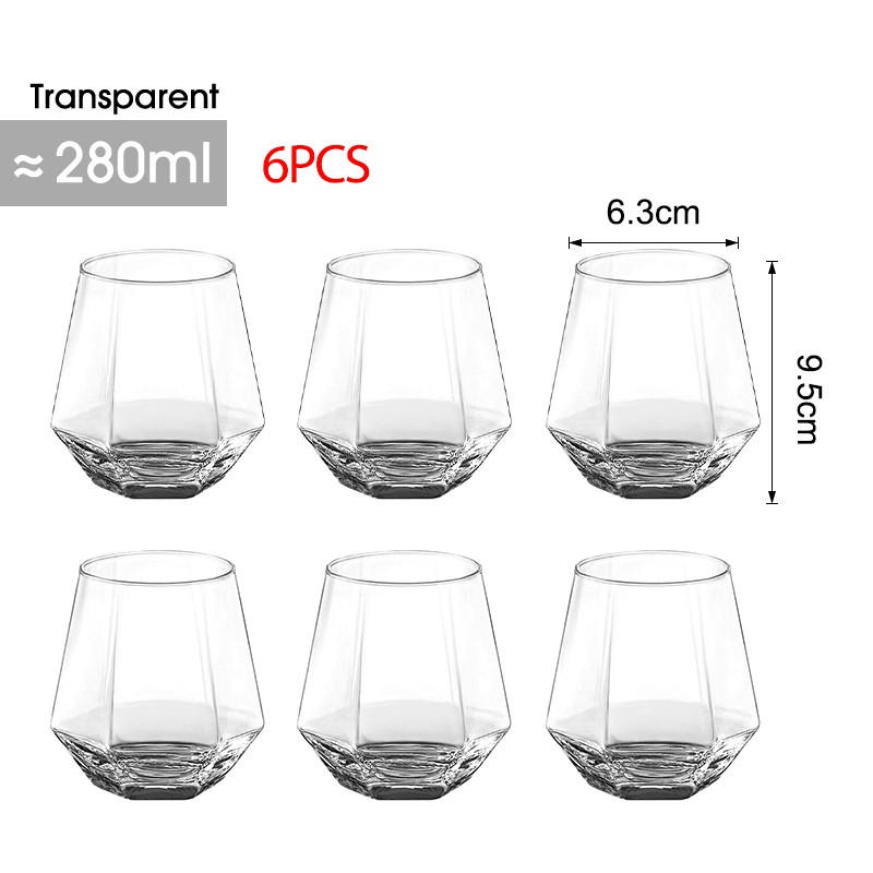 Diamond Glass Cup Whisky Mug Heat-Resistant Coffee Glass Cup Drink ...