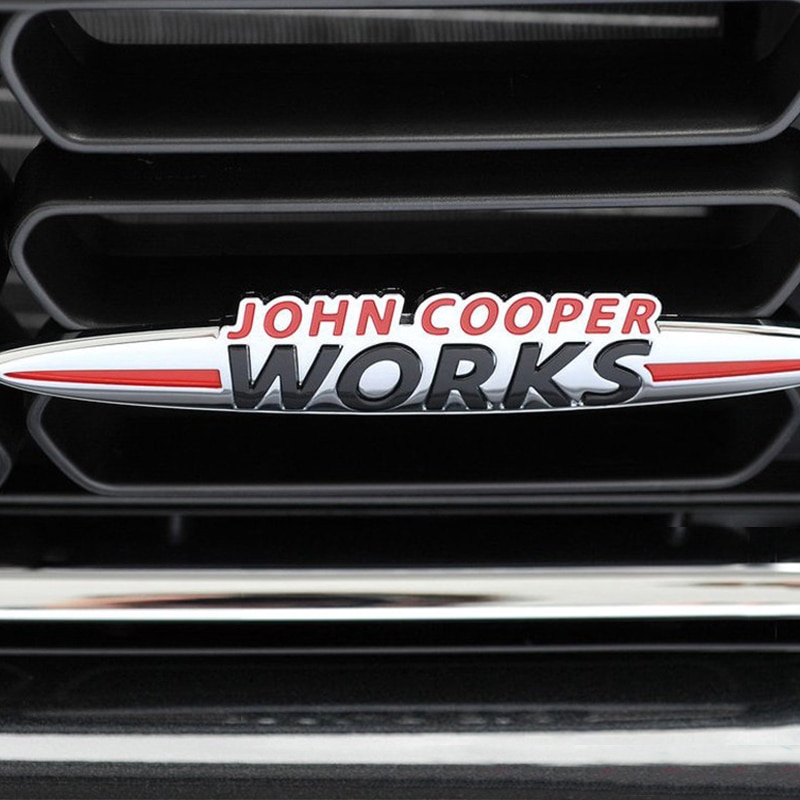 Car John Cooper Works Emblem Stickers Grille Badge For Mini Cooper JCW ...