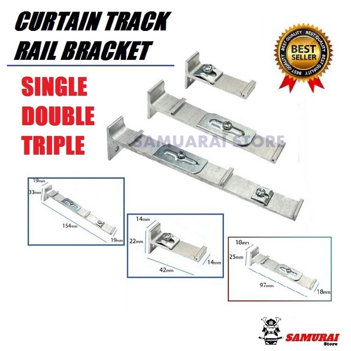 MF Aluminium Curtain Track Rail Bracket / Breket Batang Rail / Langsir ...