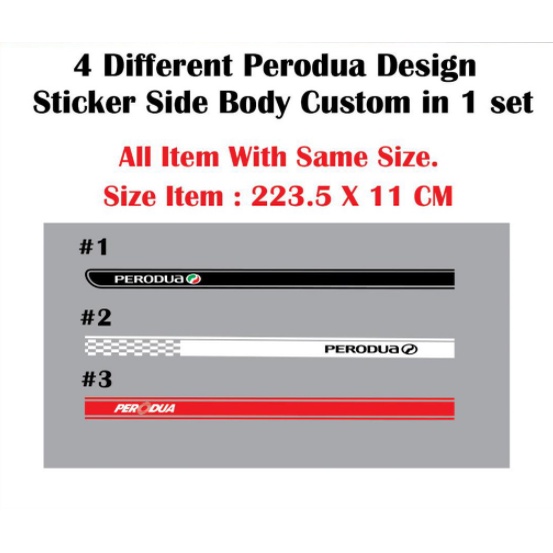 1 Set Perodua Design Car Sticker Side Body Custom | Shopee Malaysia