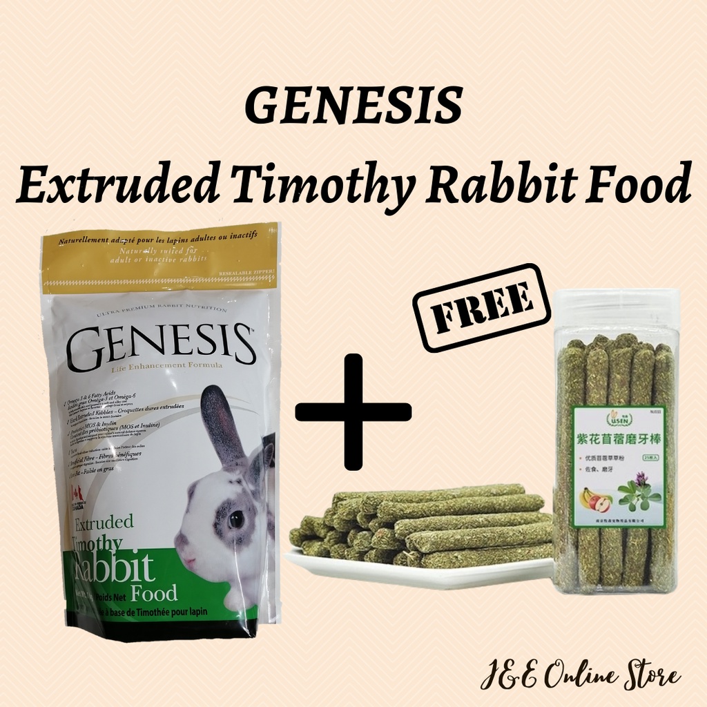 Genesis Extruded Timothy Rabbit Food (1kg) + 25pcs Grass Molar Stick ...