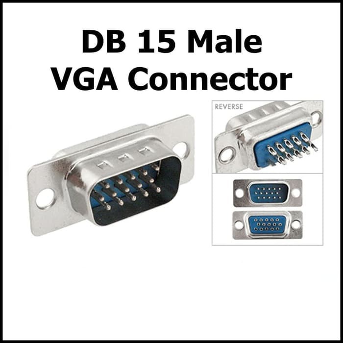 Connector DB 15Pin Male VGA 15 Pin DB15 Jack 3 Row Male Connector | Shopee Malaysia