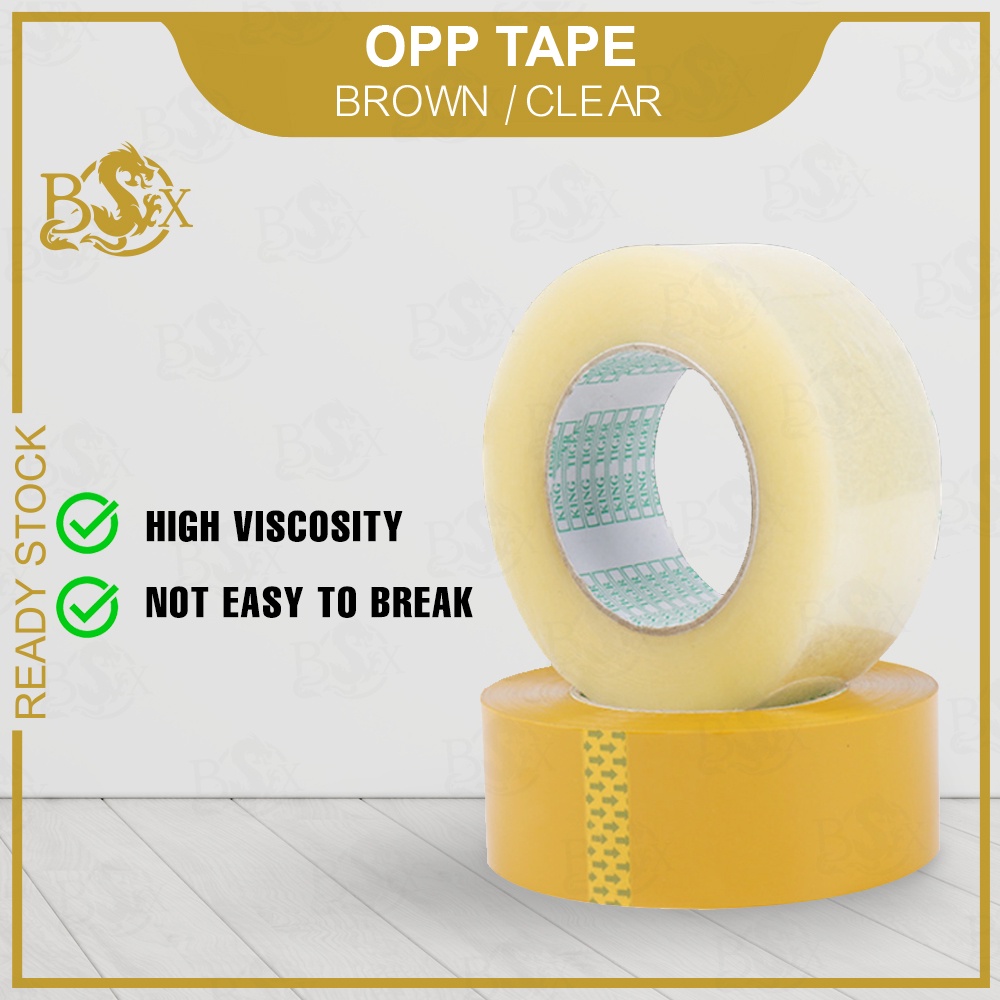 Clear / Brown Opp Tape (48mm x 80mx 45mic) Selefon Tape/Cellulose Tape ...