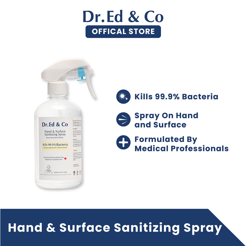Dr.Ed & Co Hand & Surface Sanitizer Spray 500ML | Semburan Sanitasi ...
