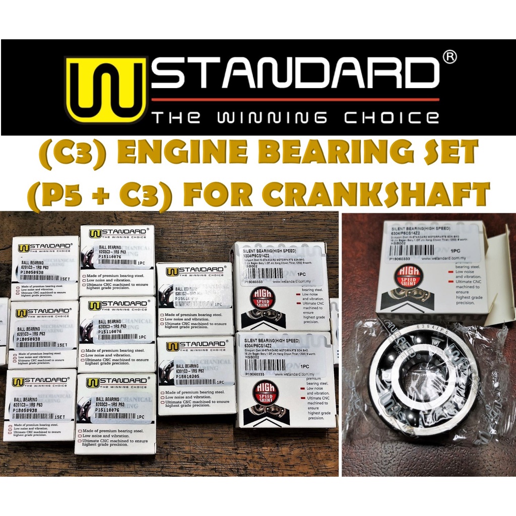 C3 Engine Bearing Set(LC/KRISS/Y15/FZ/RXZ/SRL/Z/EX5/WAVE/DASH/DREAM/FI ...