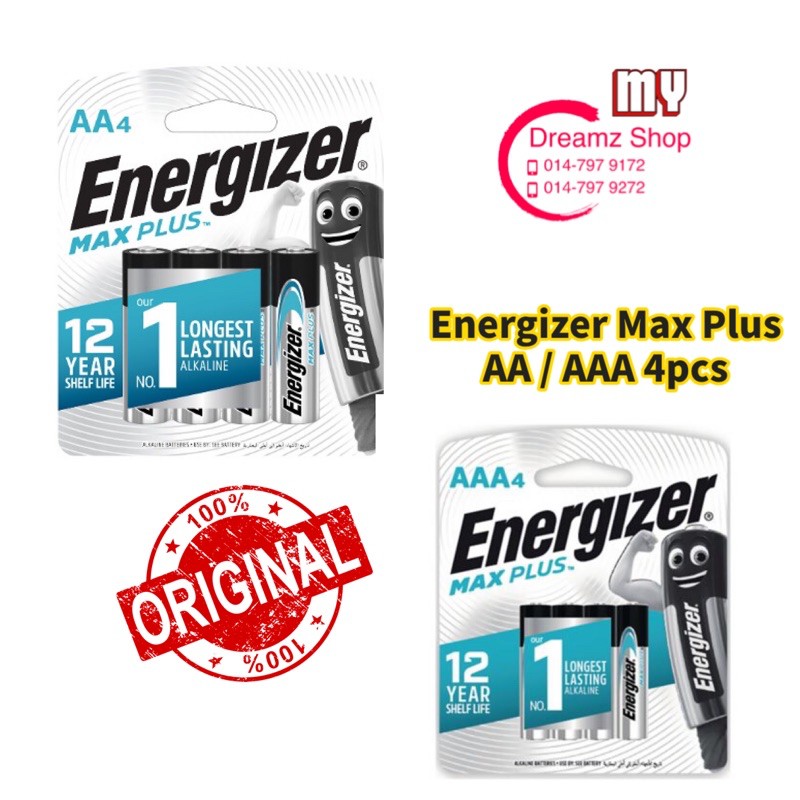 [100% Original] Energizer Max Plus AA & AAA 4PC | Shopee Malaysia
