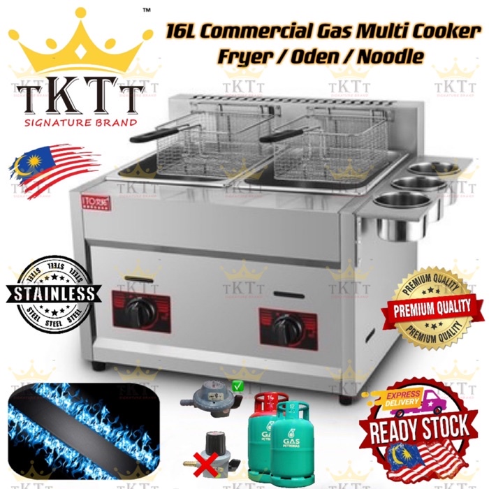 TKTT 2 x 8L Double Gas Multi Functional Cooker Gas Ventilation Deep ...