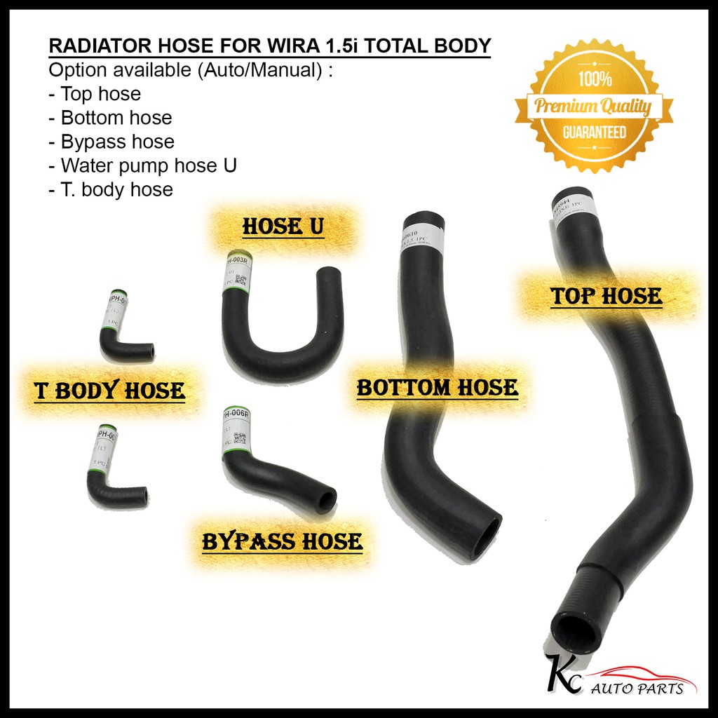 Radiator Hose for Wira 1.3i / 1.5i Total Body 1 Set 5 Hose / Carburator ...