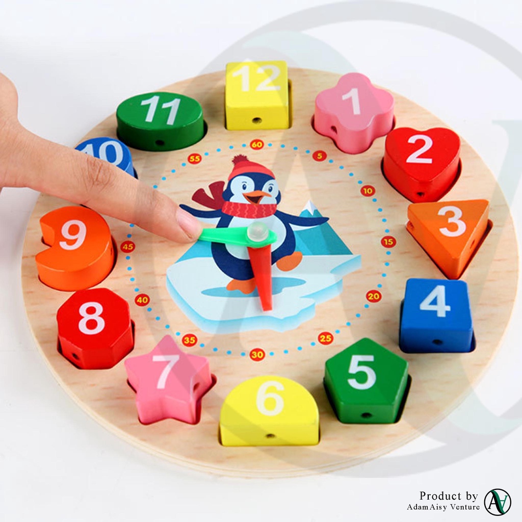 Educational toys clock number Shape Puzzles (ready stock) | Shopee Malaysia