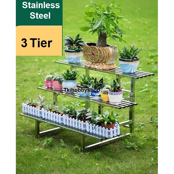 Garden Flower Cactus Succulent Pot Stand Rack / Shelf / Rak Pasu Bunga ...