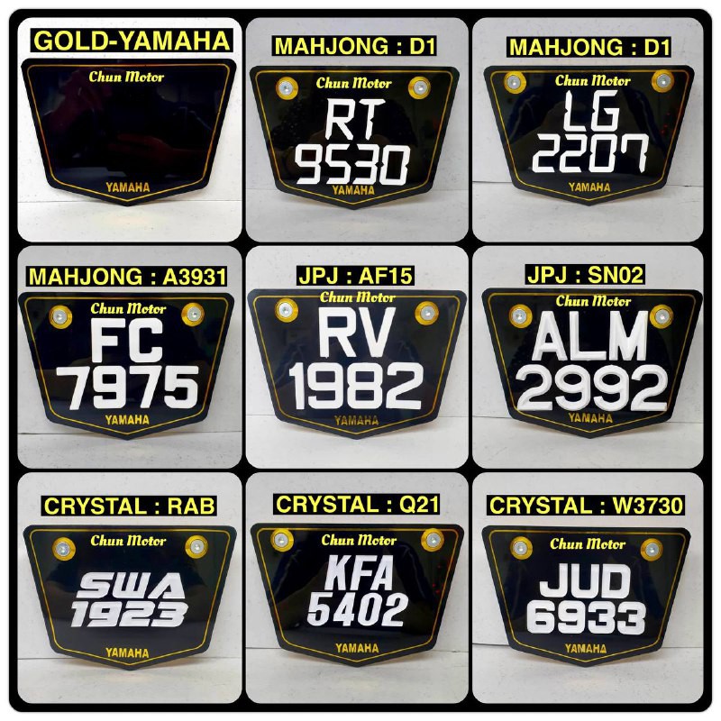 Nombor Plat/Number Plate V Shape Motorcycle YSUKU with Allen Key Nut ...