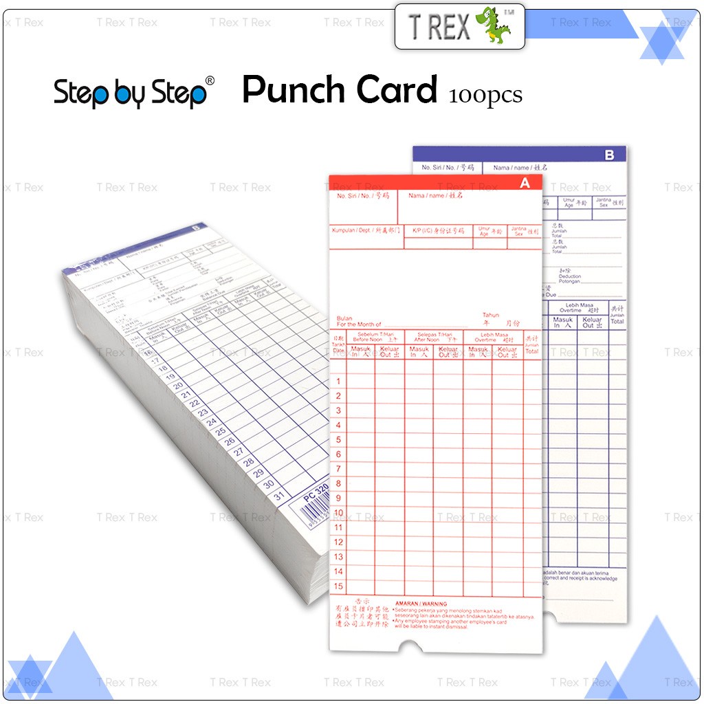 Step by Step 100pcs Punch Card / Attendance Time Recorder Machine Time ...