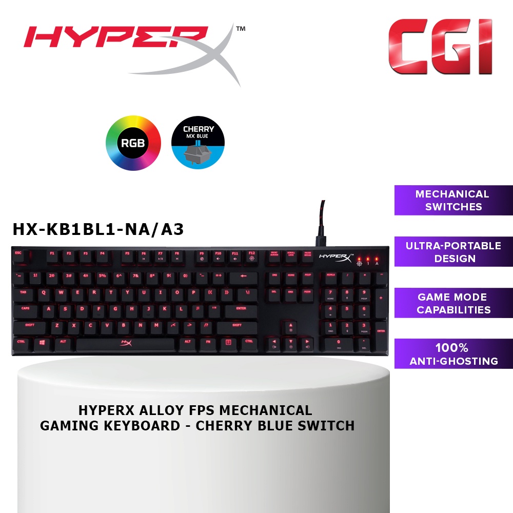 HyperX Alloy FPS Mechanical Gaming Keyboard - MX Blue (HX-KB1BL1-NA/A3 ...