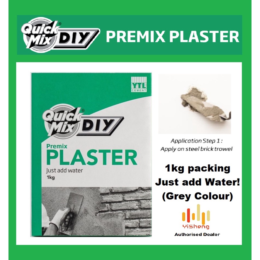Quickmix (DIY) Premix Plaster 1kg (Grey) | Shopee Malaysia