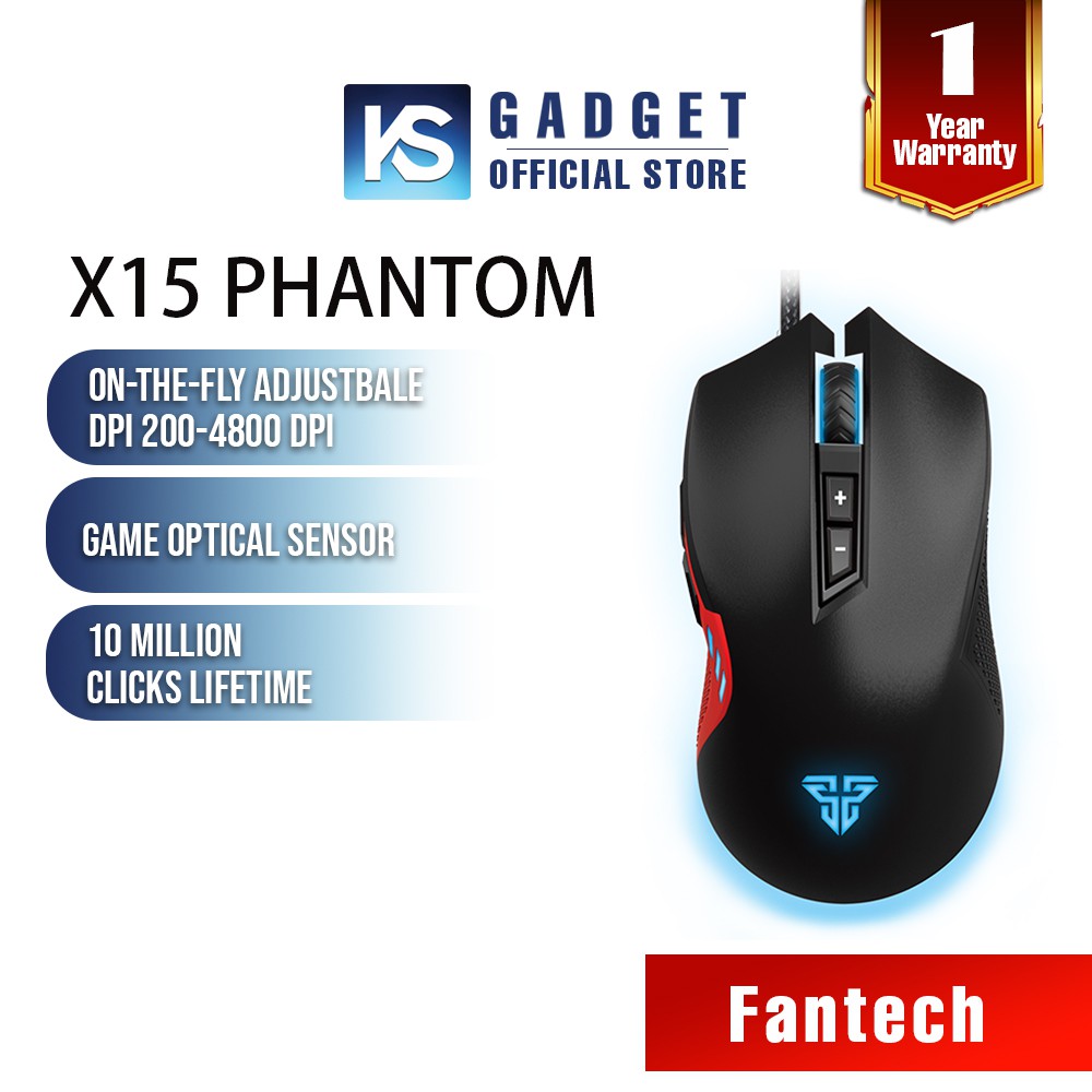 Fantech X15 Phantom 4800 DPI Macro Pro Gaming Mouse (USB / GAMING MOUSE ...
