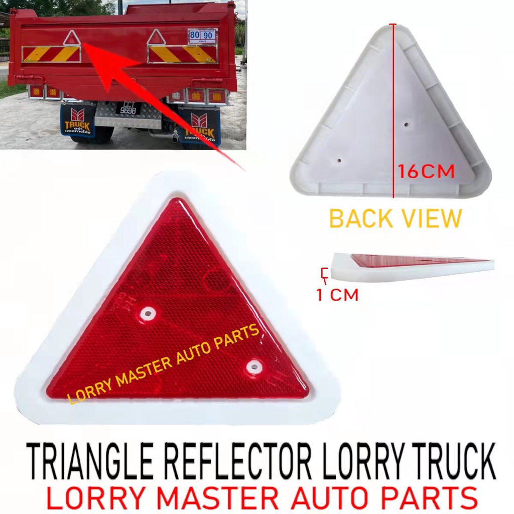 J106S13 TRIANGLE REFLECTOR 16CM USE FOR ALL LORRY TRUCK BUS BOAT ...