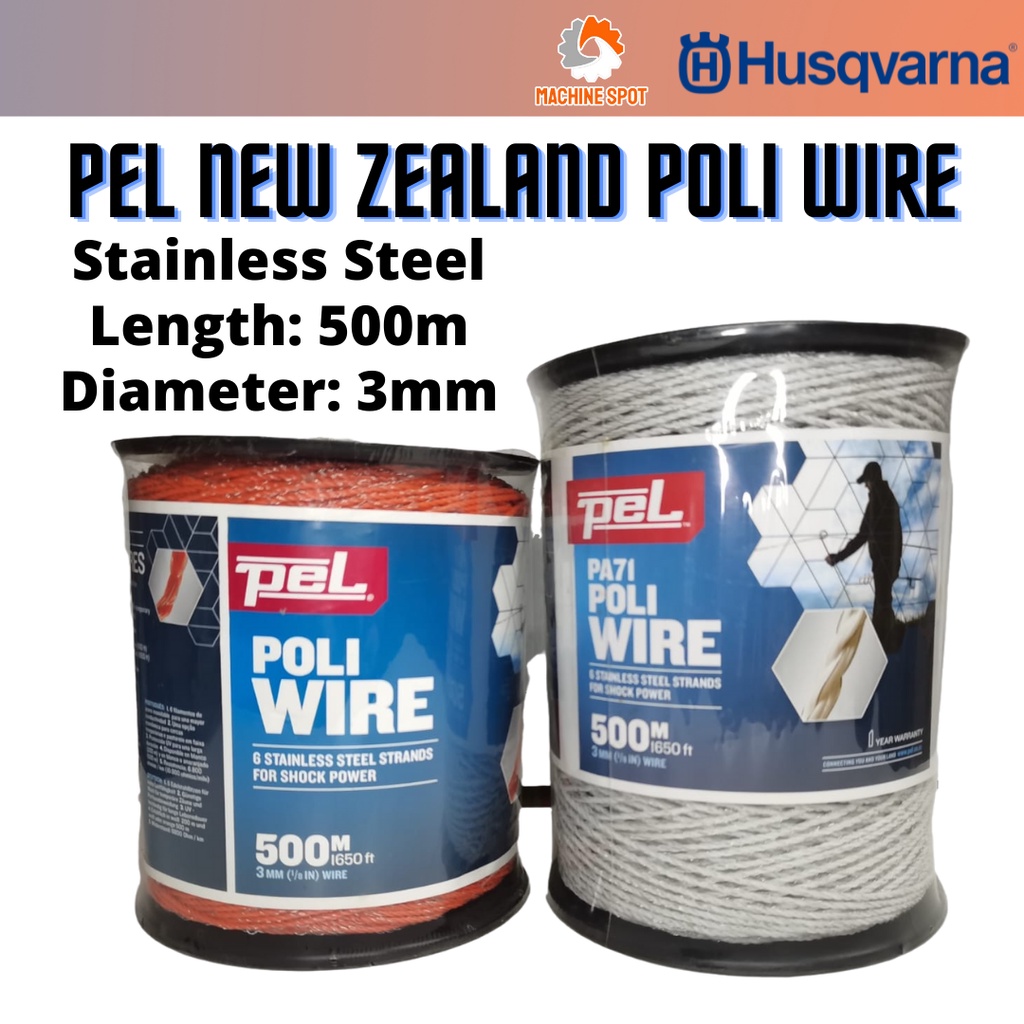 PEL Poli Wire For Electric Fencing 500m 3mm Wayar Electrik Kebun ...