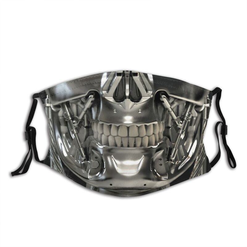 Skeleton Robot Aduit Face Mask With 2 replaceable filters Facial mouth ...