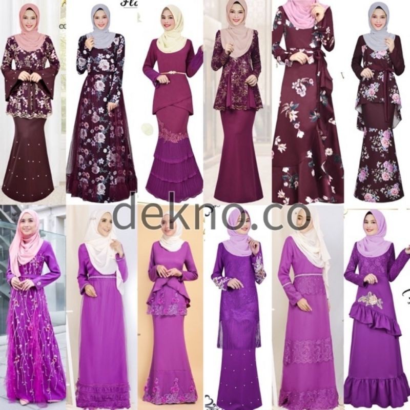 (S-XL) PURPLE / DUSTY PURPLE VIOLET MAGENTA TEMA BAJU KURUNG MODERN ...
