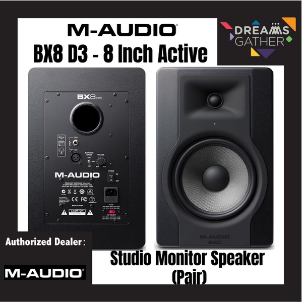 M-Audio BX8 D3 - 8 Inch Active Studio Monitor Speaker, Pair | Shopee ...