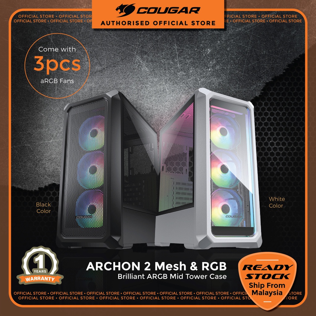 COUGAR Archon 2 Elegant ARGB Mid Tower Case (Mesh RGB & RGB) | Shopee ...
