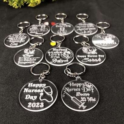 Keychain Nurses Day Custom Keychain Acrylic Laser Engrave | Shopee Malaysia