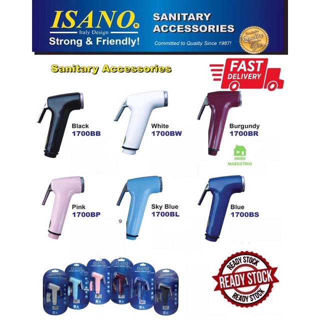 ISANO 1700 ABS HIGH PRESSURE NOZZLES TOILET HAND SPRAY WITH HOSE(1.2M ...