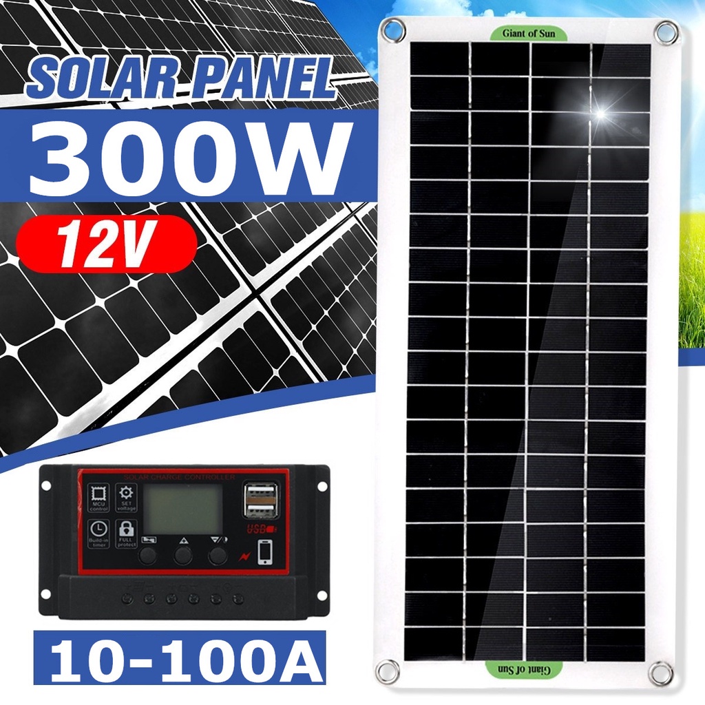 Solar Panel Kit USB charging Solar Cell Board Controller 12V Portable ...