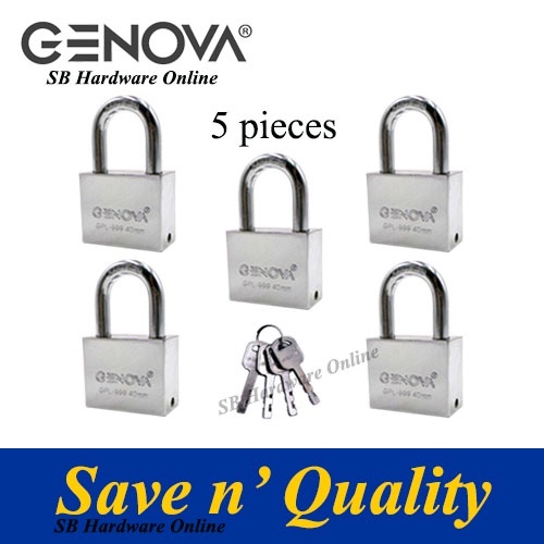 [ANTI-SAW, ANTI-IMPACT, KEY ALIKE] GENOVA GPL-999 40MM PADLOCK (5 ...