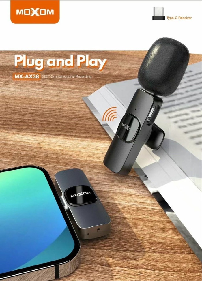 MOXOM MX-AX38 MX-AX39 Voice Clip Wireless Microphone Live Broadcast ...