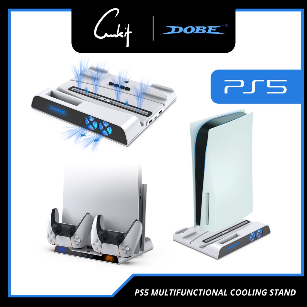 06.06 SALE 】DOBE PS5 Multifunction Cooling Fan Stand PS5 DualSense ...