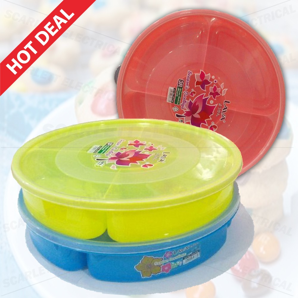 LAVA LBX788 5 Compartments Round Lunch Box Tupperware Kuih Raya/Bekas ...