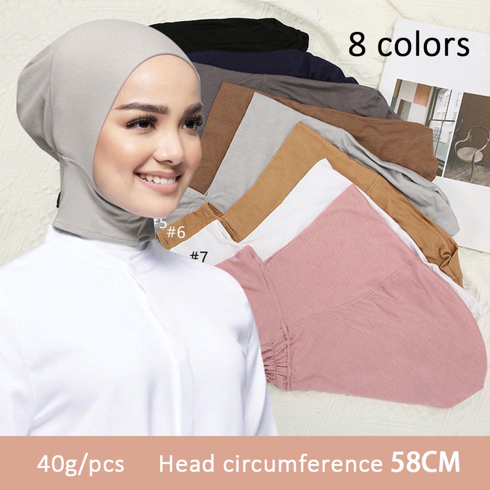 Full Cover Inner Muslim Cotton Hijab Caps // Inner Warda Tali // Tudung ...