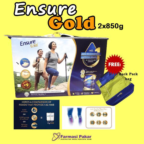 Ensure Gold Vanilla 850g x 2 tins (Free sport bag) | Shopee Malaysia