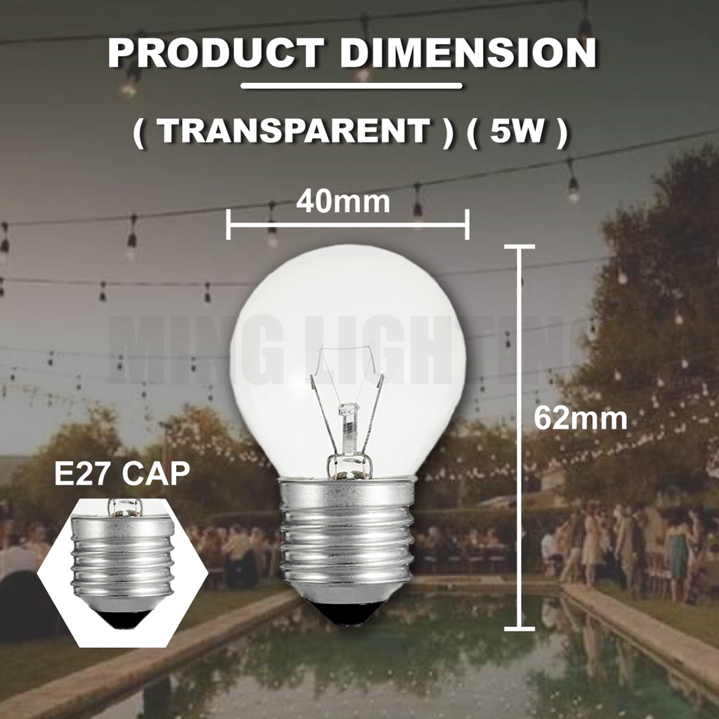 Chiyoda 5W E27 B22 Ping Pong G40 Bulb Round Filament Bulbs Decoration ...