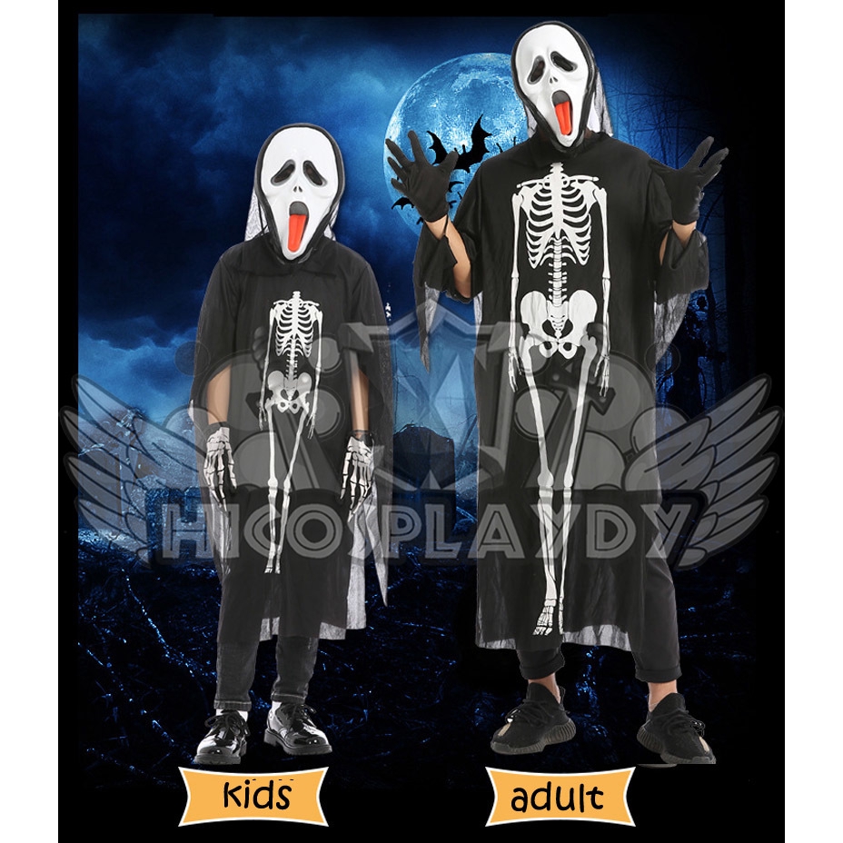 hiCosplaydy Kids Halloween Skeleton Costume Cosplay | Shopee Malaysia