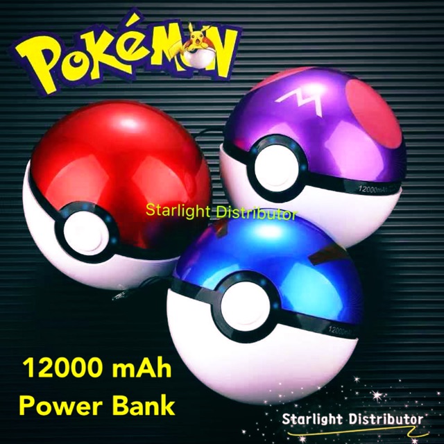 Pokemon Go Pokeball V2 Power Bank 12000mAh (READY STOCK!!) | Shopee ...