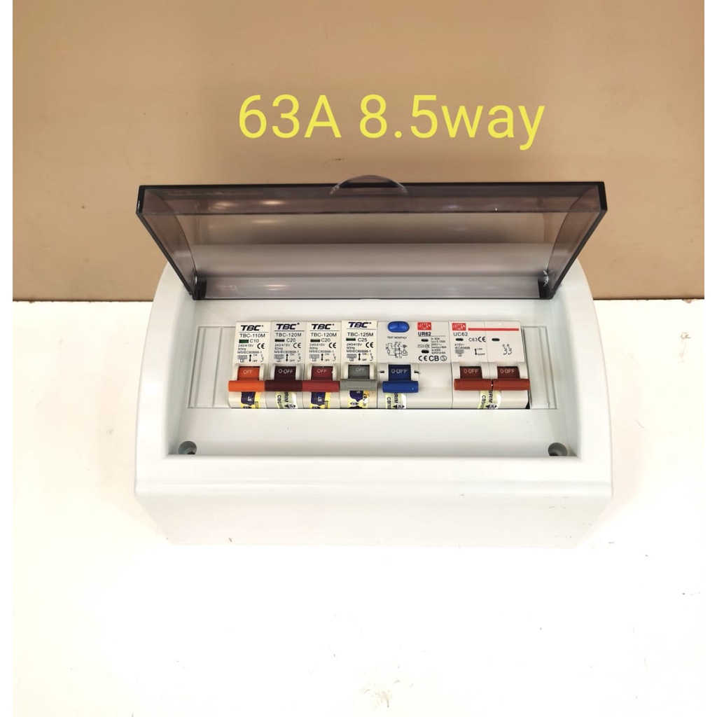 TBC/ UMS Mixed 40A / 63A Full Set DB Box with MCB ELCB Main Switch MCB ...