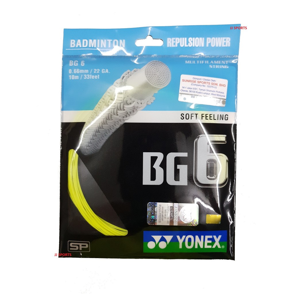 YONEX BG6 STRING (ORIGINAL SUNRISE SPORTS) | Shopee Malaysia